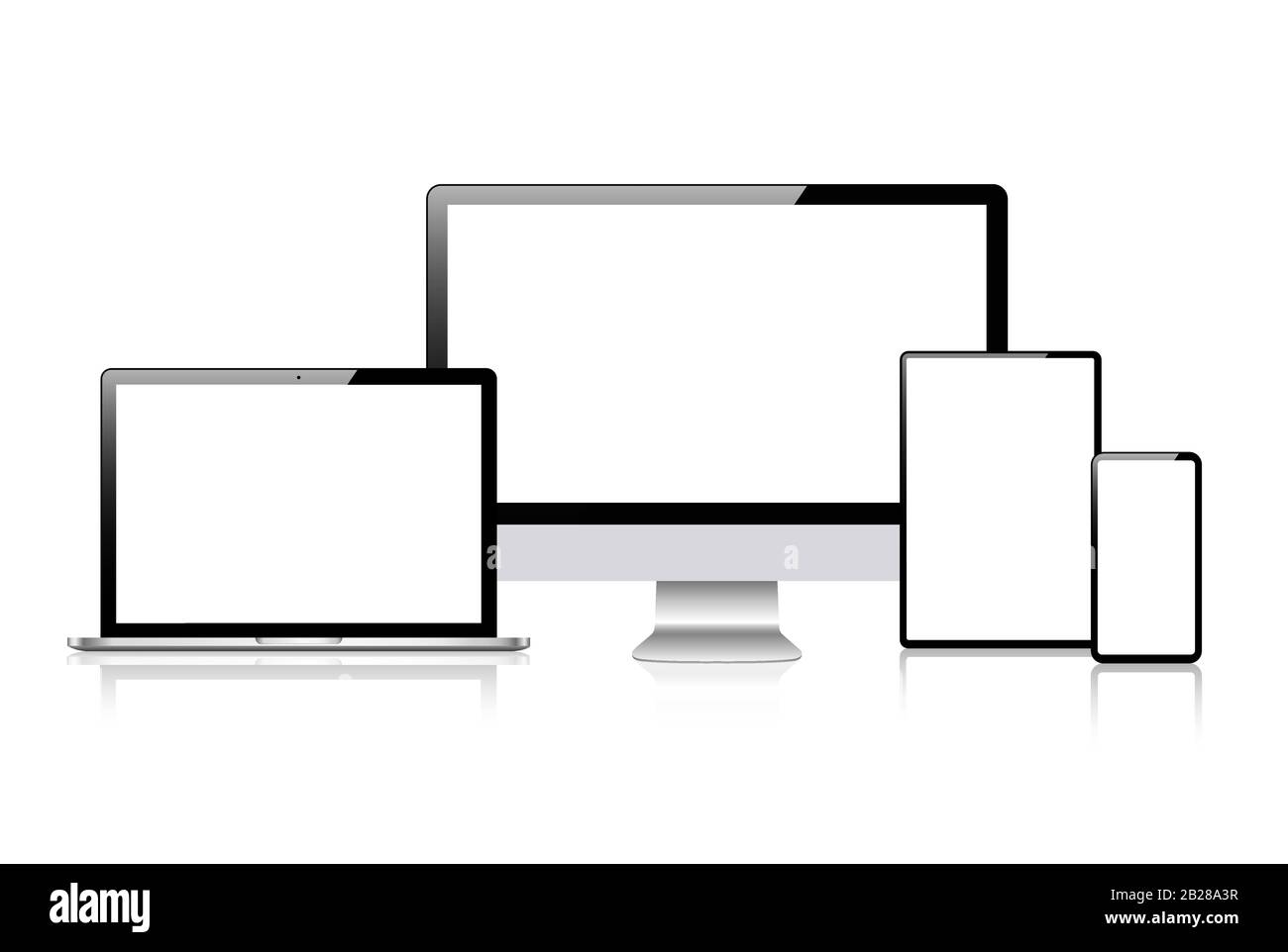 Realistic vector. Device set: monitor laptop, tablet and phone template ... Realistic vector. Device set: monitor laptop, tablet and phone template ...