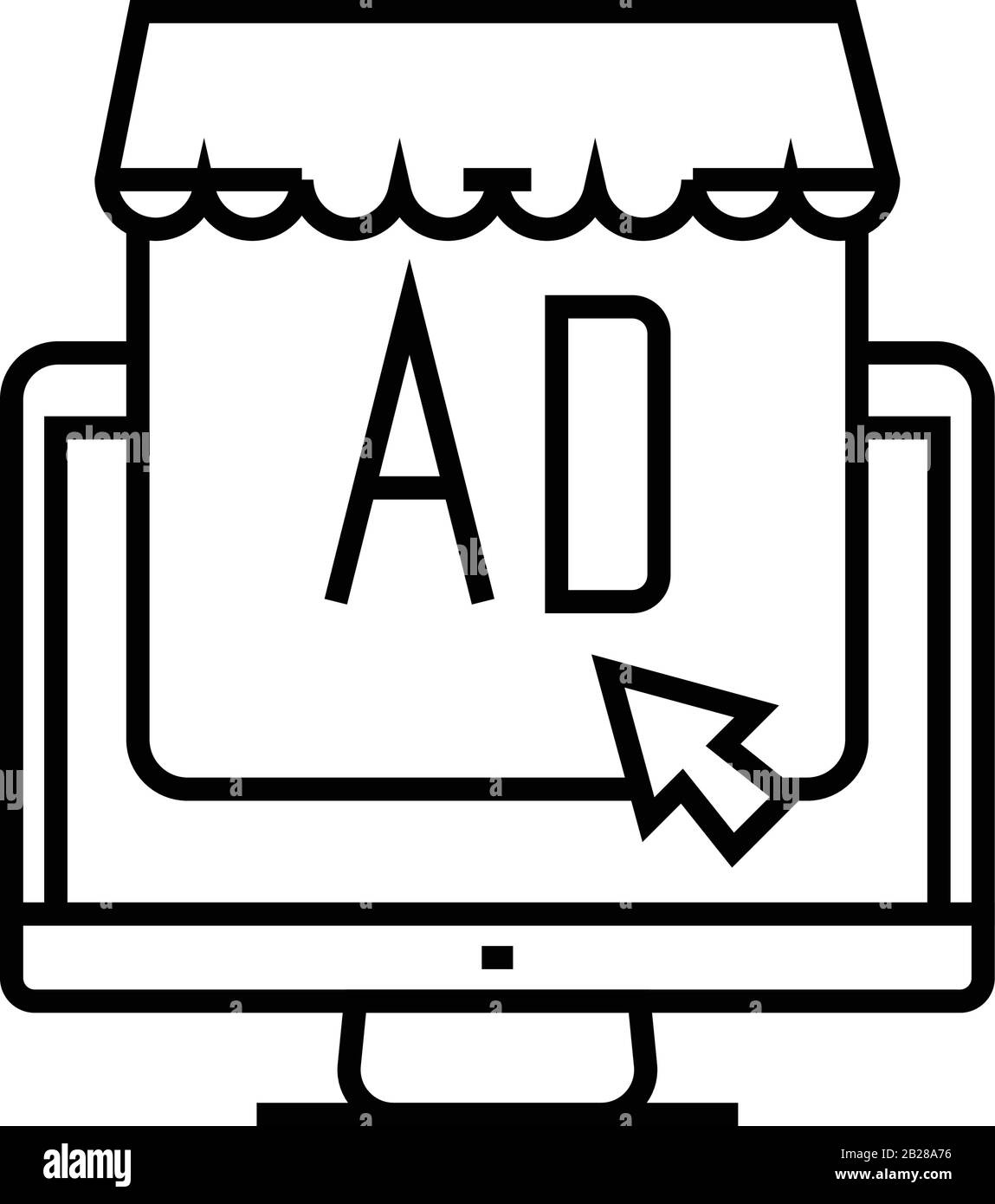 Shop ads line icon, concept sign, outline vector illustration, linear ...