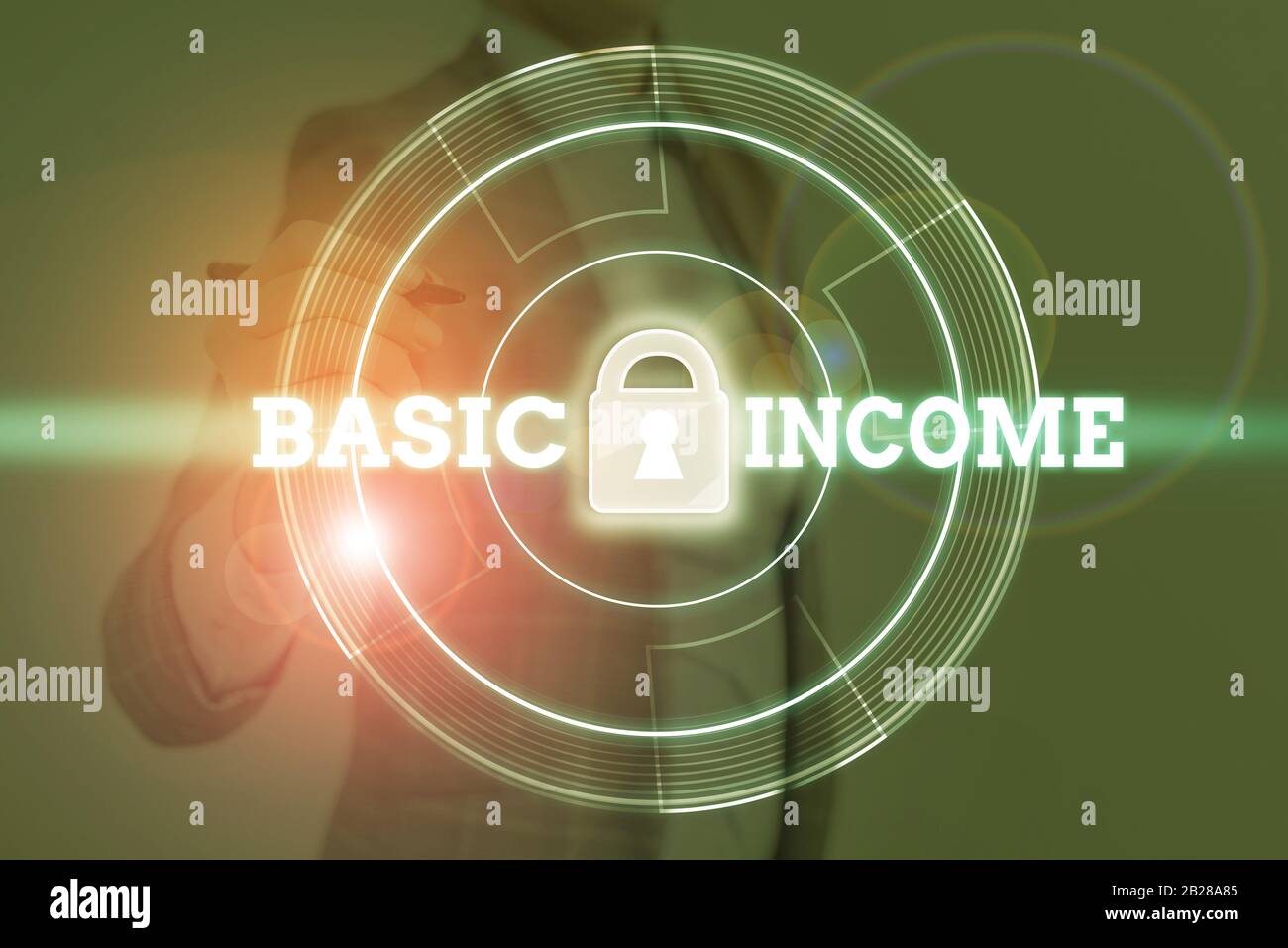 Writing note showing Basic Income. Business concept for periodic cash ...