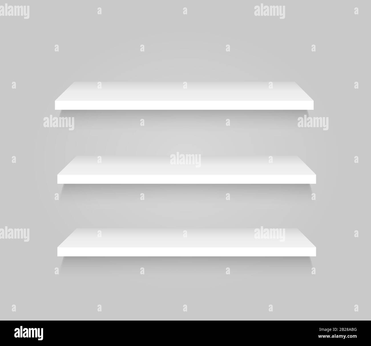 Blank empty showcase displays. Front view. On white background Vector ...