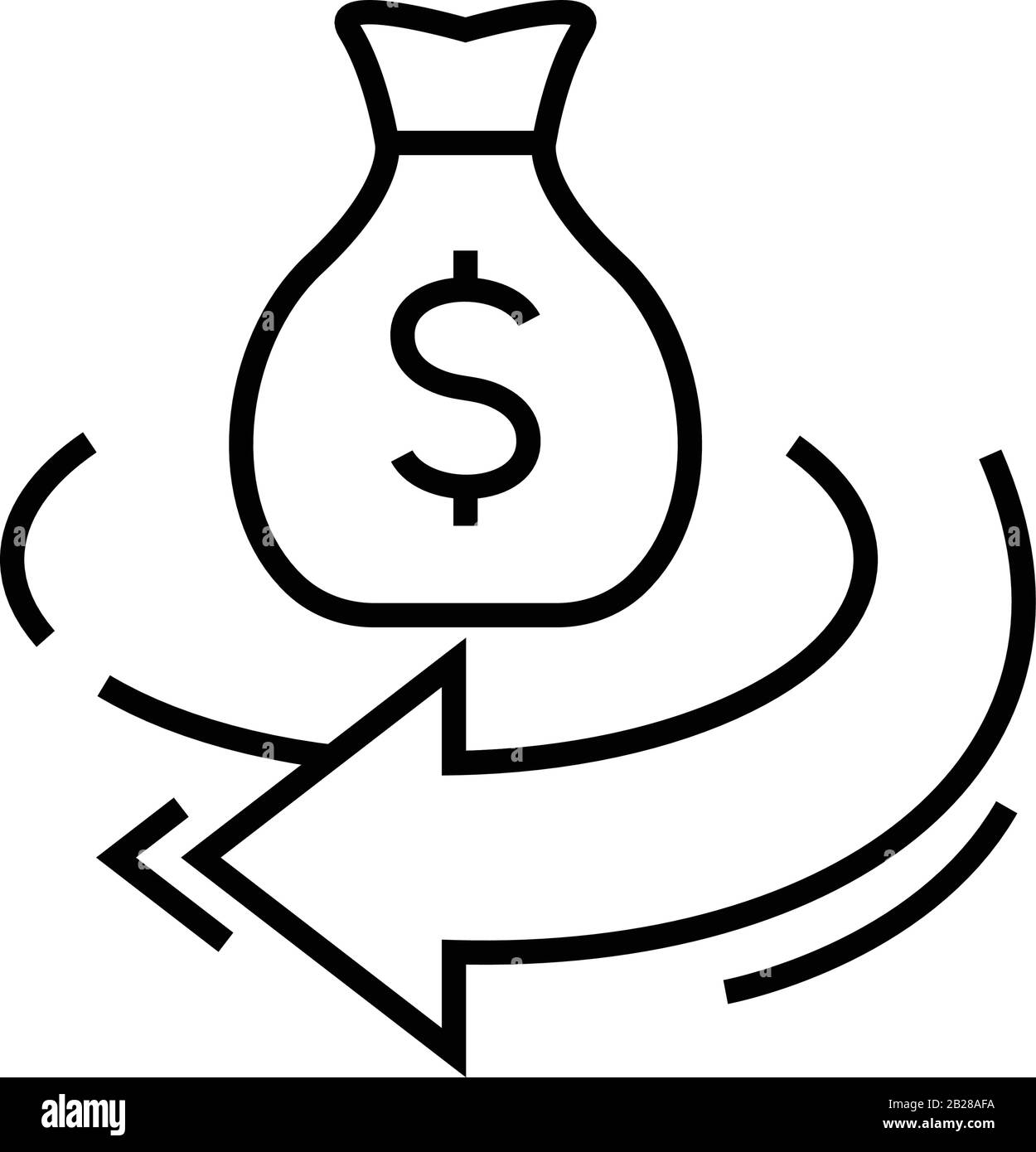 Round view line icon, concept sign, outline vector illustration, linear ...