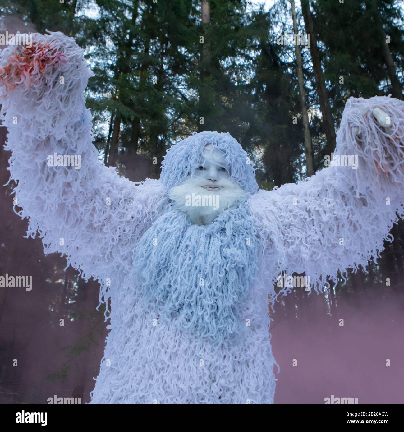 Yeti fairy tale character in winter forest. Outdoor fantasy photo Stock ...