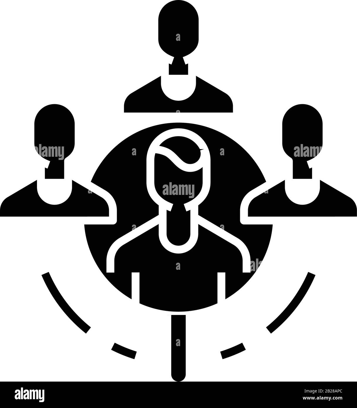 Headhunting black icon, concept illustration, vector flat symbol, glyph ...