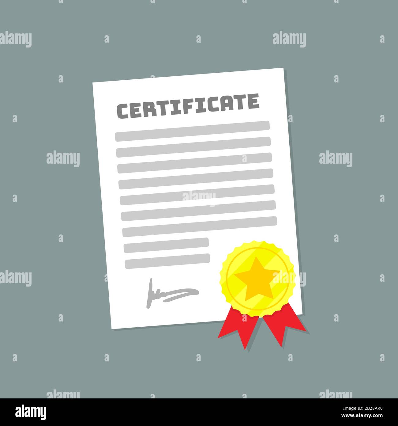 Vector certificate flat vector icon Stock Vector Image & Art - Alamy