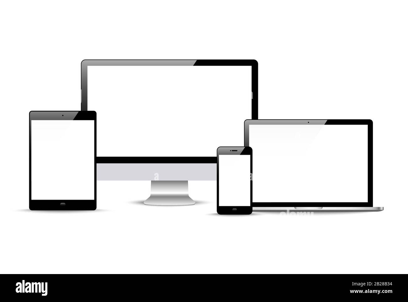 Realistic vector. Device set: monitor laptop, tablet and phone template Stock Vector Image & Art ...