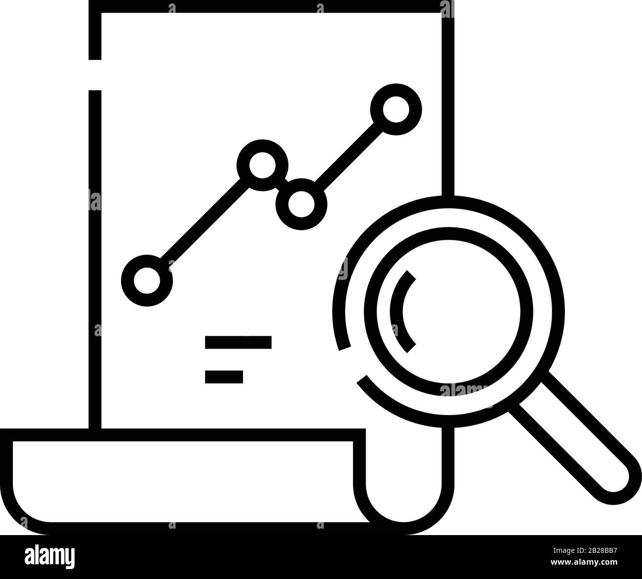 Searching files line icon, concept sign, outline vector illustration ...