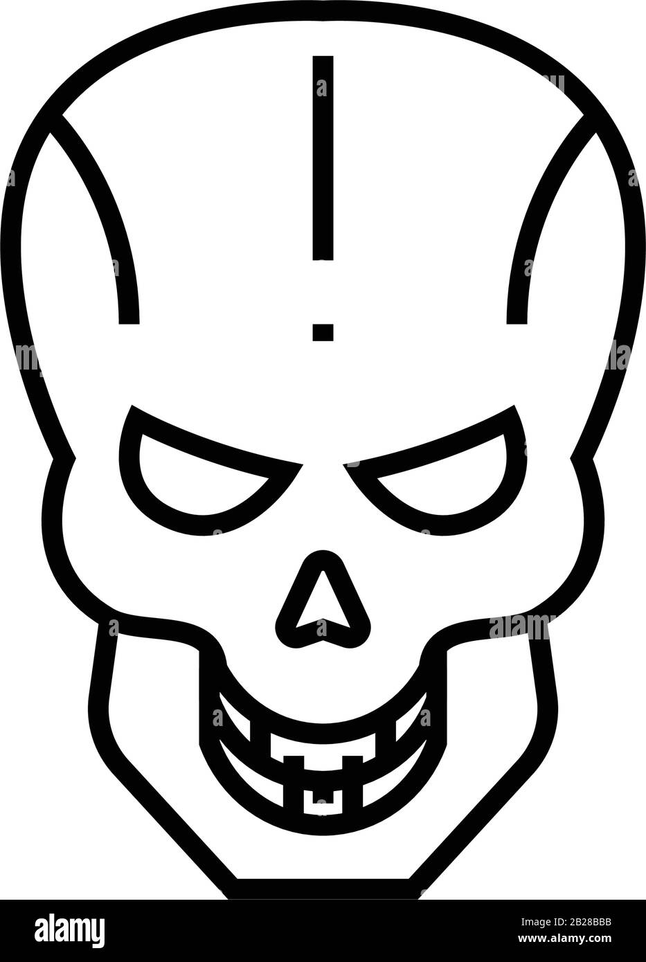 Skull view line icon, concept sign, outline vector illustration, linear ...