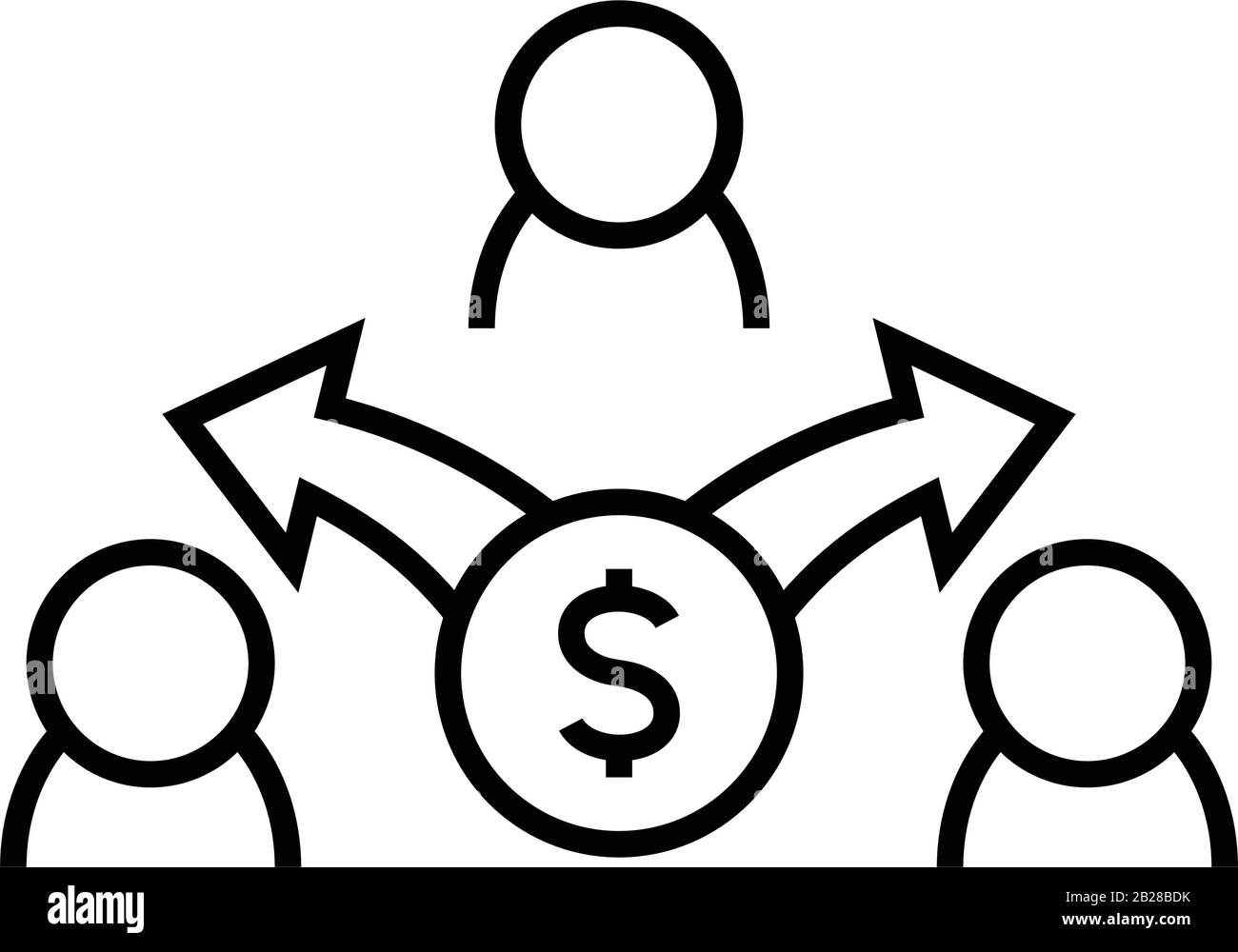 Salaries line icon, concept sign, outline vector illustration, linear ...