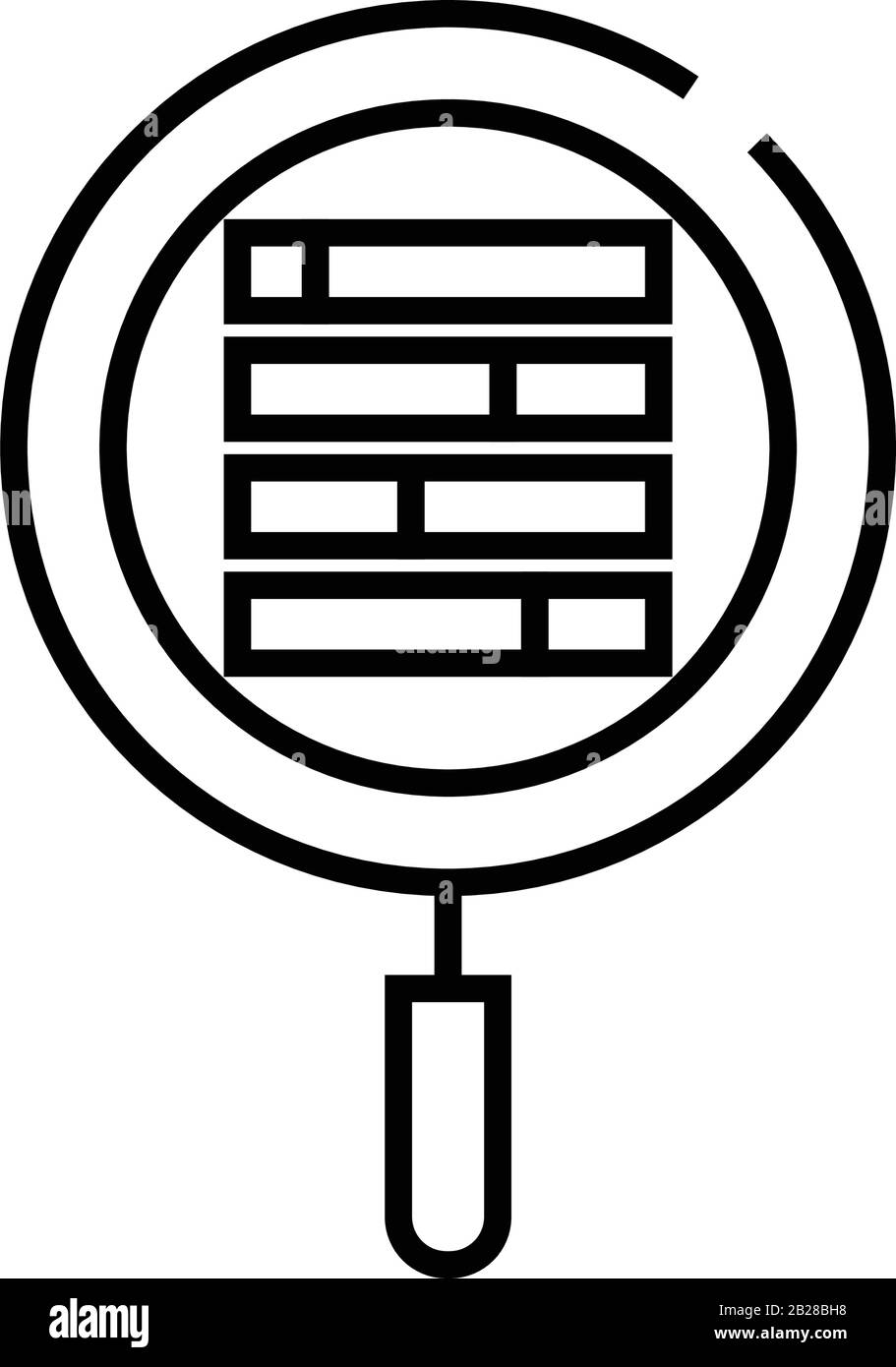 Searching data line icon, concept sign, outline vector illustration ...
