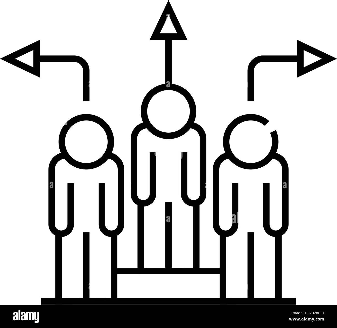 Rising talent line icon, concept sign, outline vector illustration ...