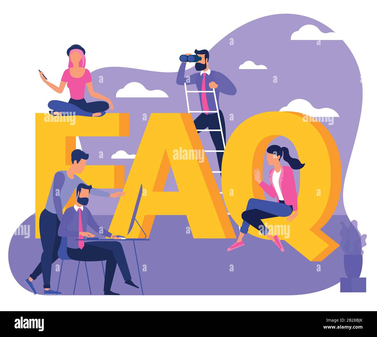 Frequently asked questions concept Stock Vector Image & Art - Alamy