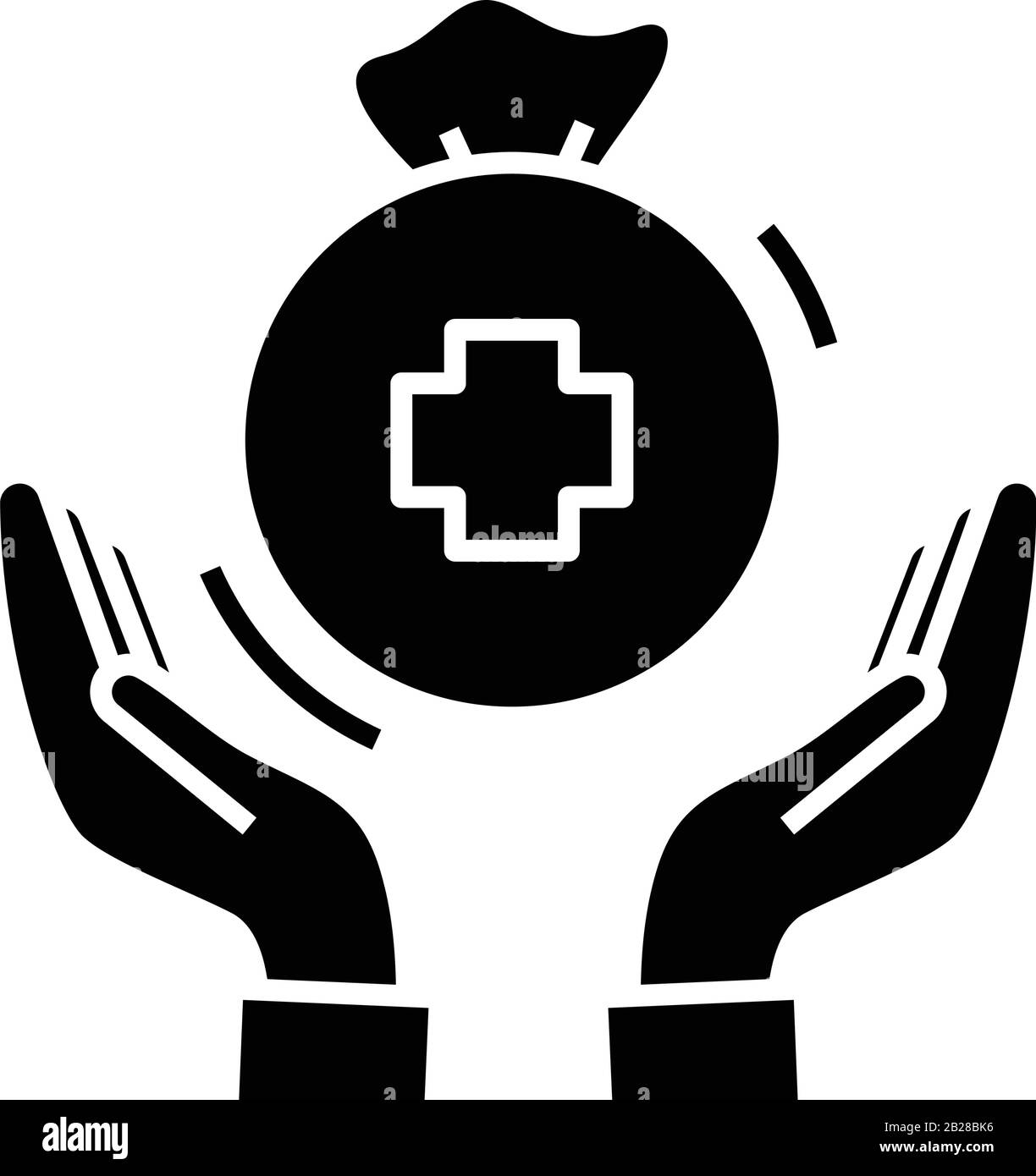 Help black icon, concept illustration, vector flat symbol, glyph sign ...