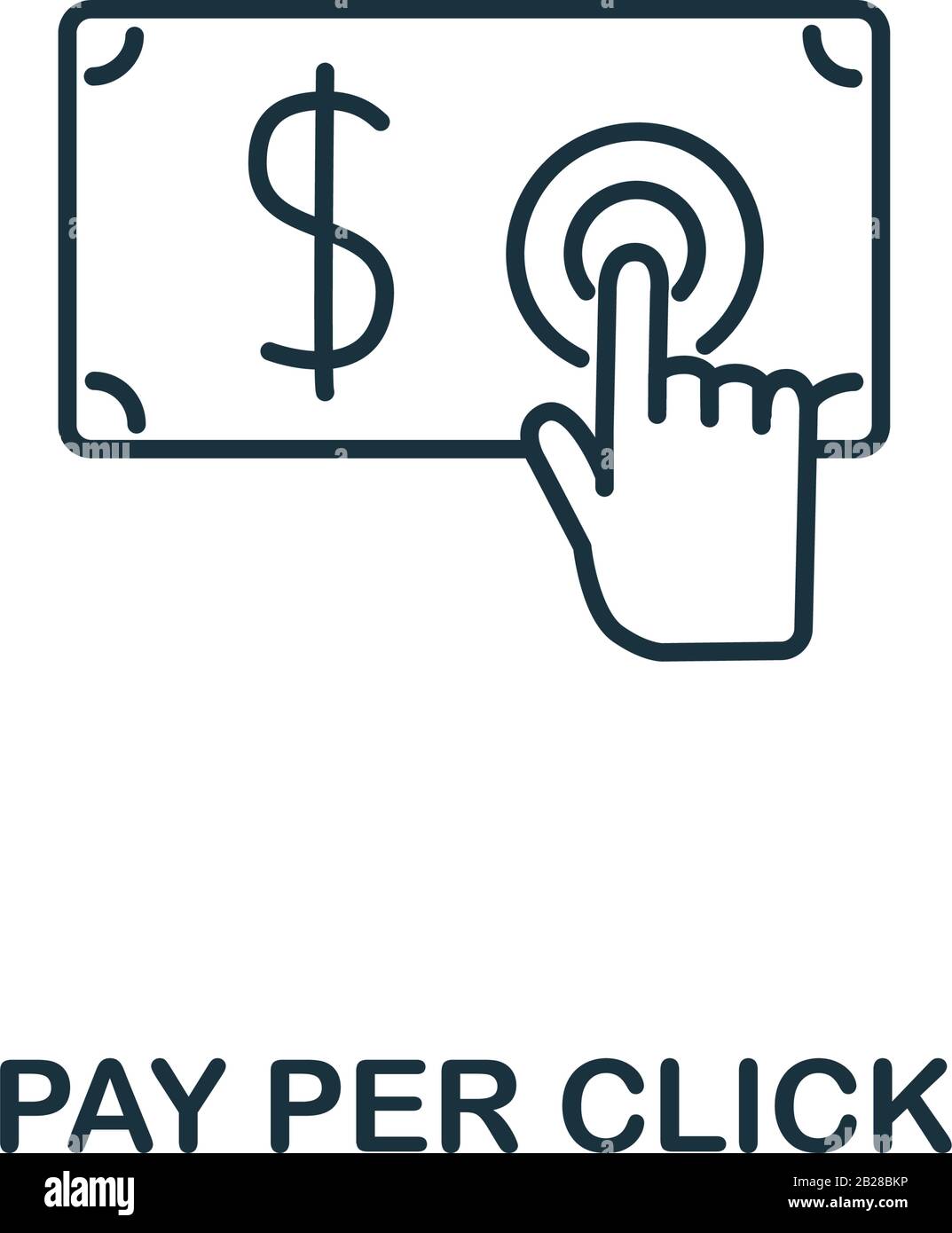Pay Per Click icon from digital marketing collection. Simple line ...