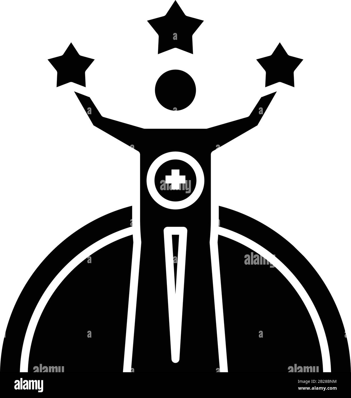 Glory black icon, concept illustration, vector flat symbol, glyph sign ...