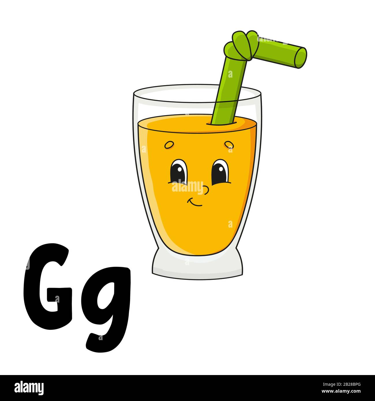 Funny alphabet. ABC flash cards. Cartoon cute character isolated on ...