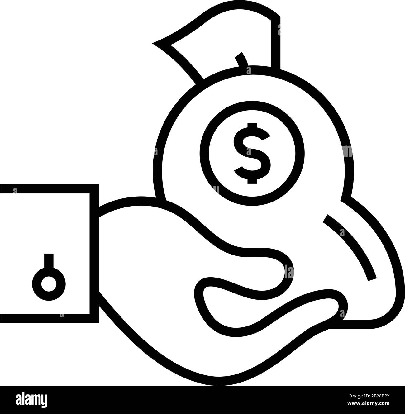 Salary earning line icon, concept sign, outline vector illustration ...