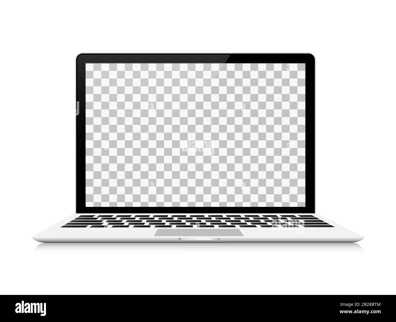 Modern glossy laptop on white background. Vector illustration Stock ...