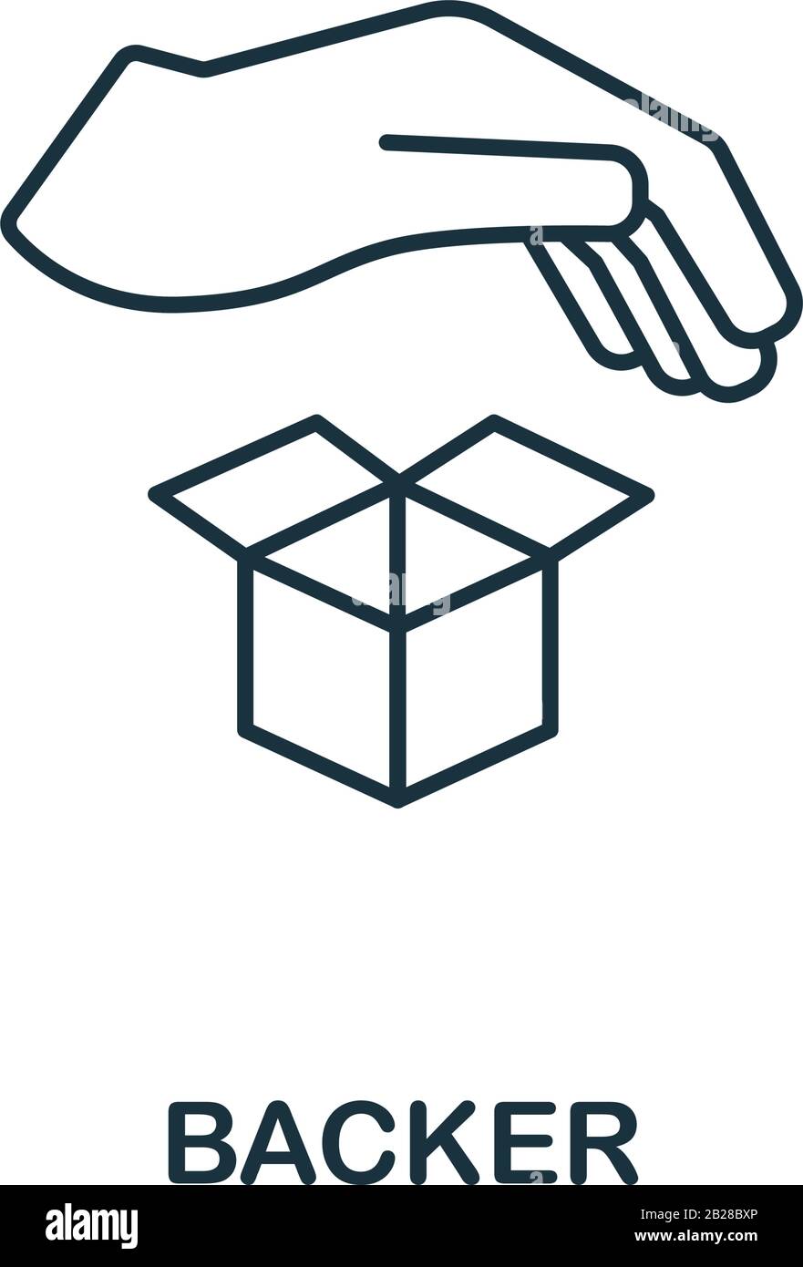 Backer icon from crowdfunding collection. Simple line Backer icon for ...