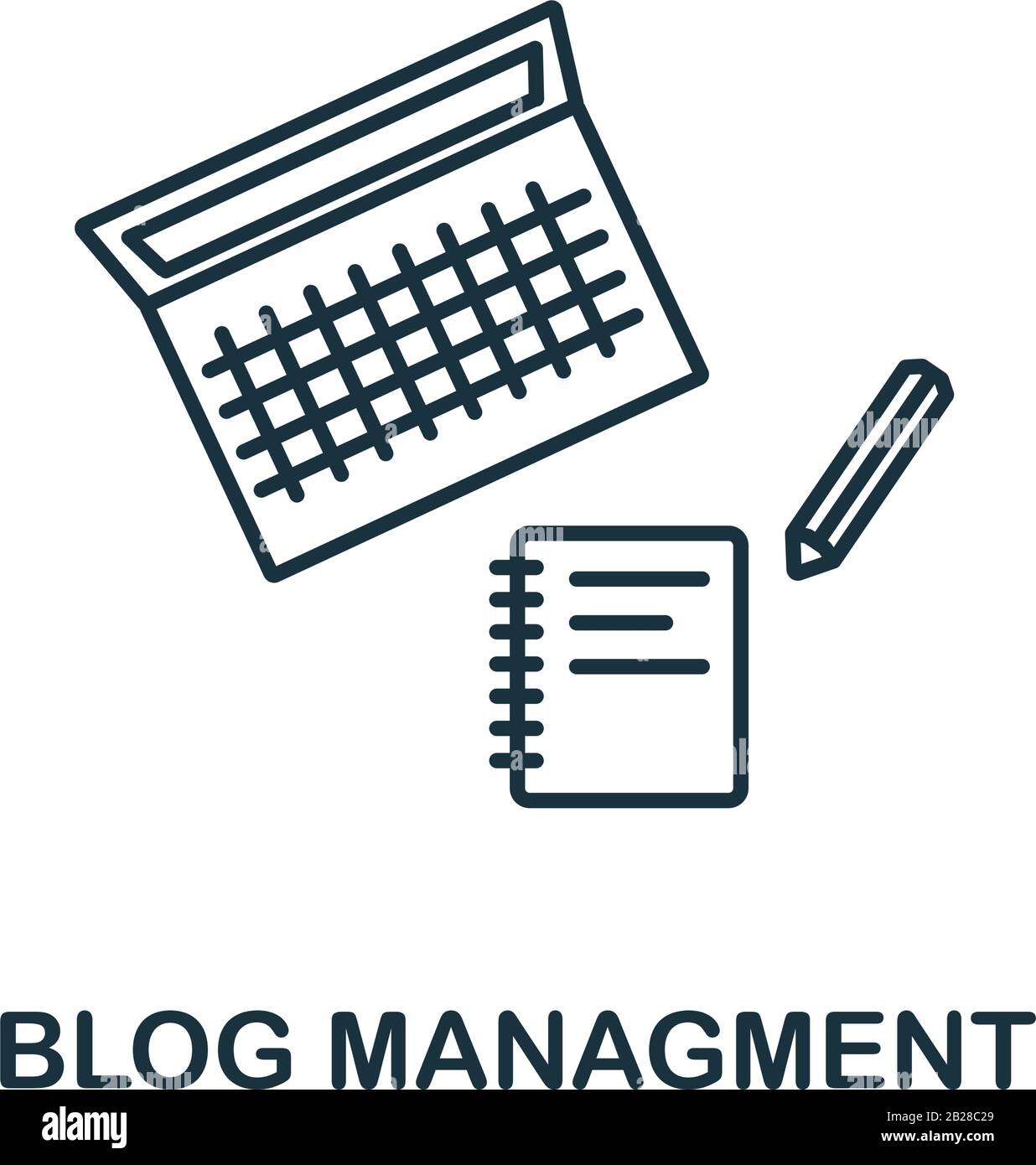 Blog Management icon from digital marketing collection. Simple line ...