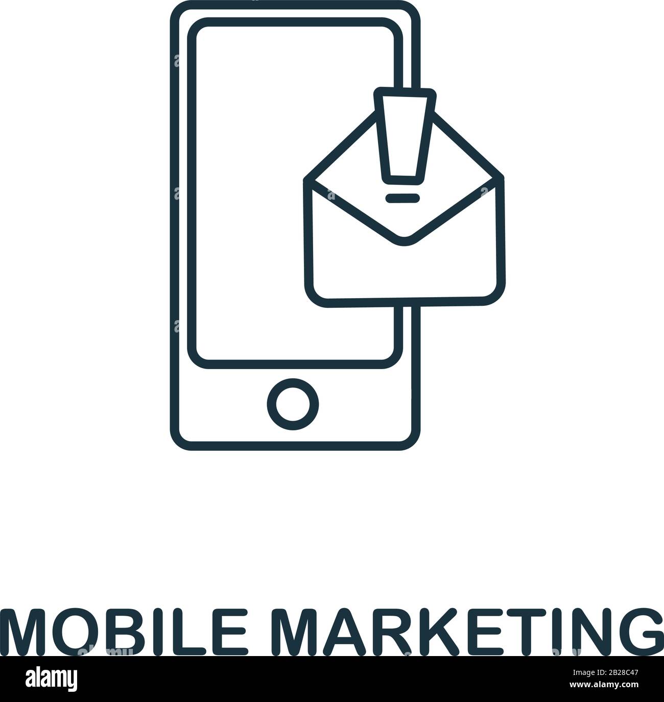 Mobile Marketing icon from digital marketing collection. Simple line ...