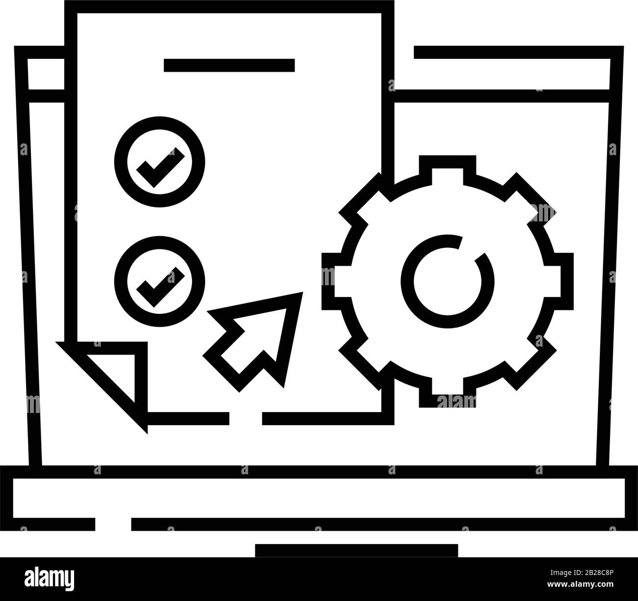 Set goals line icon, concept sign, outline vector illustration, linear ...