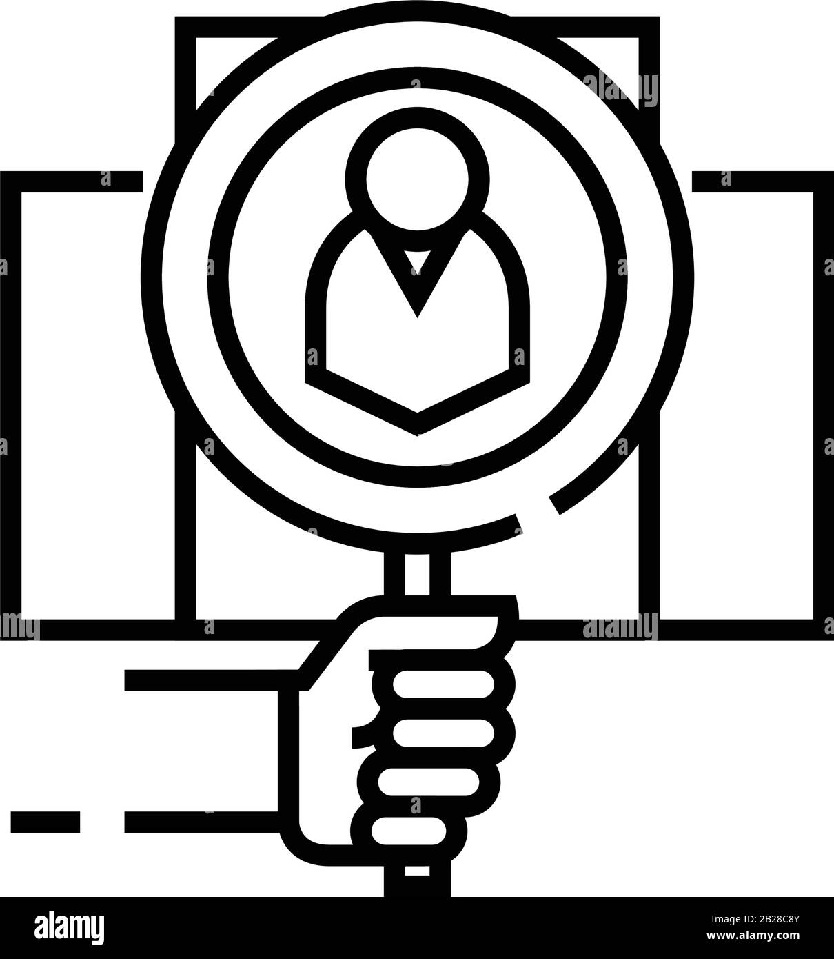 Searching people line icon, concept sign, outline vector illustration, linear symbol Stock ...