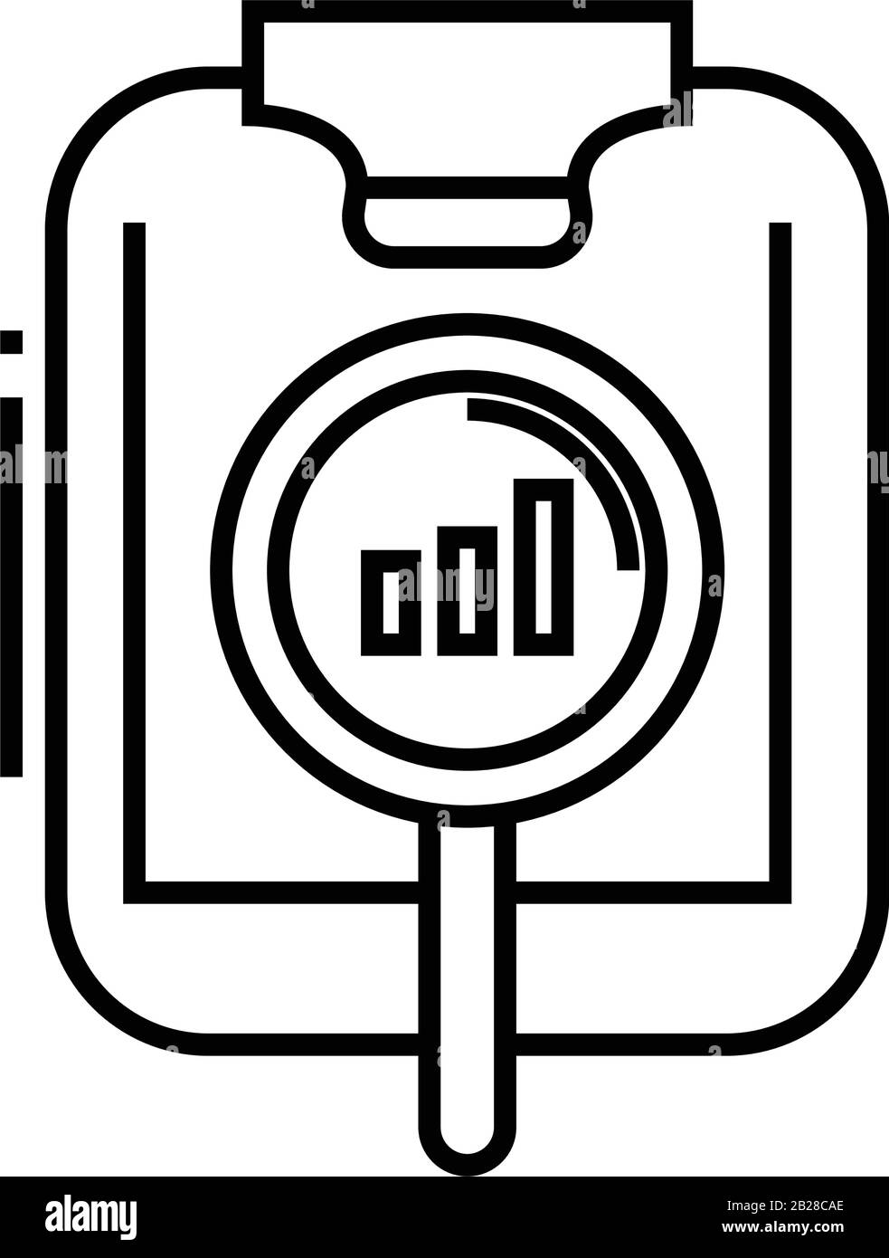 Searching charts line icon, concept sign, outline vector illustration ...