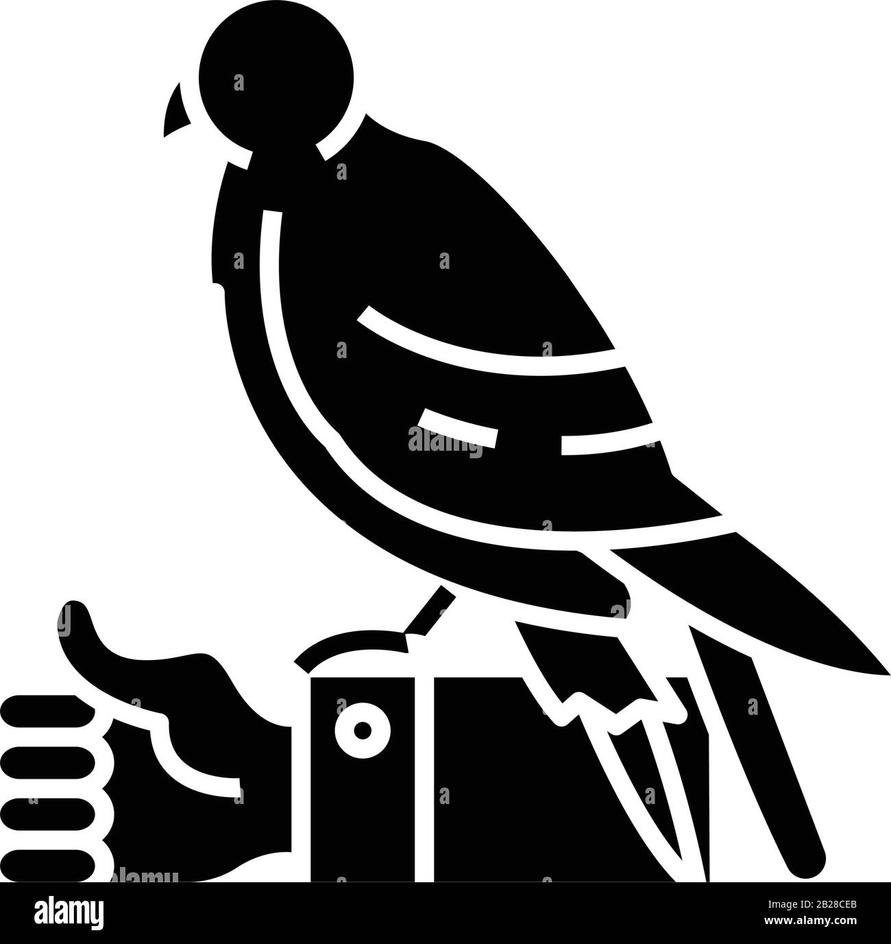 Hand falcon black icon, concept illustration, vector flat symbol, glyph ...