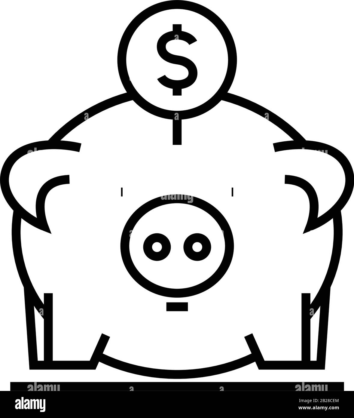 Saving money line icon, concept sign, outline vector illustration ...