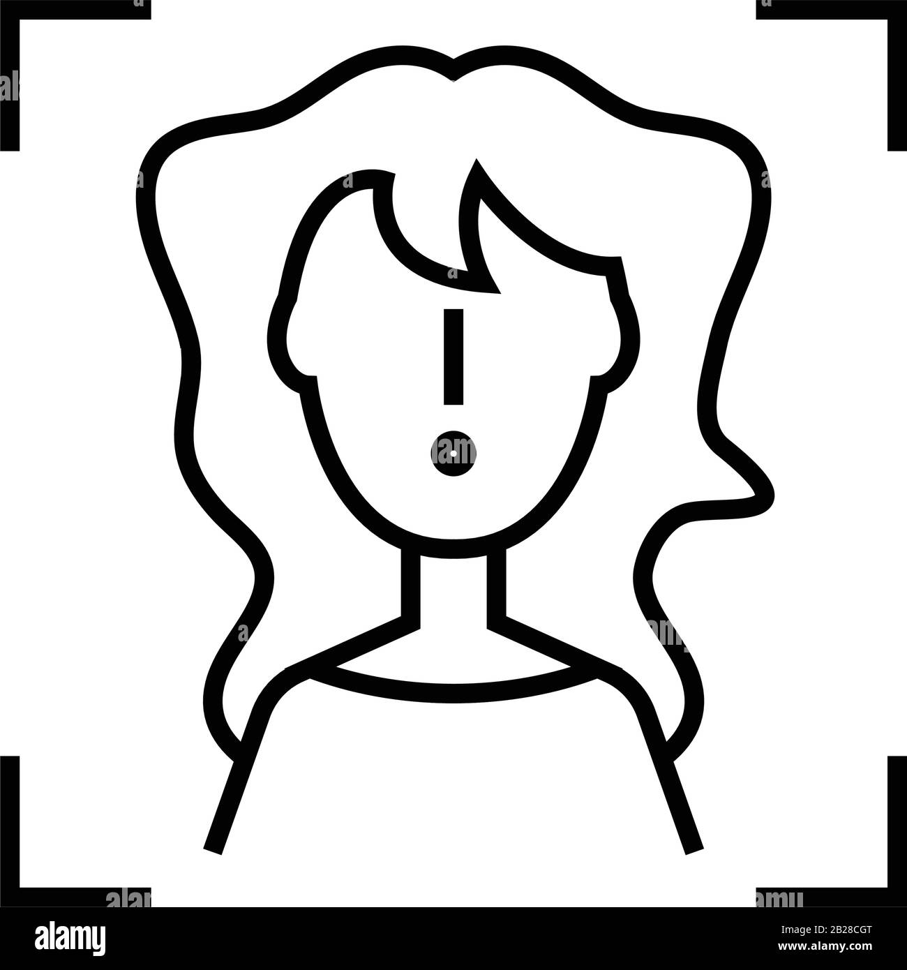 Skeptic mind line icon, concept sign, outline vector illustration ...
