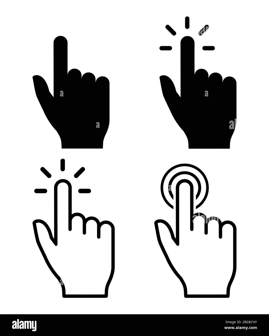 Vector hand cursors icons click set Stock Vector Image & Art - Alamy