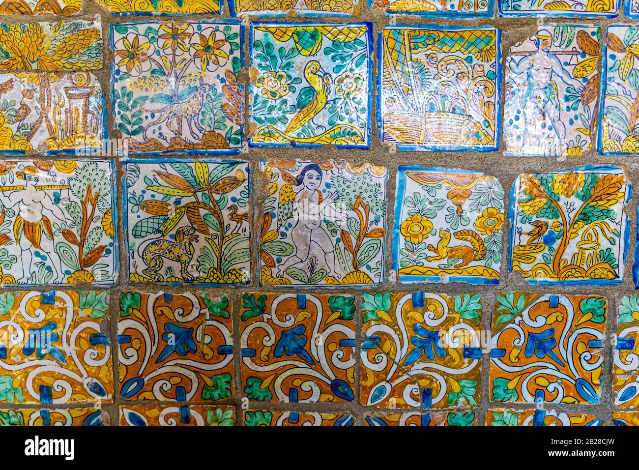 Ancient mosaic tile arts on a wall Stock Photo - Alamy