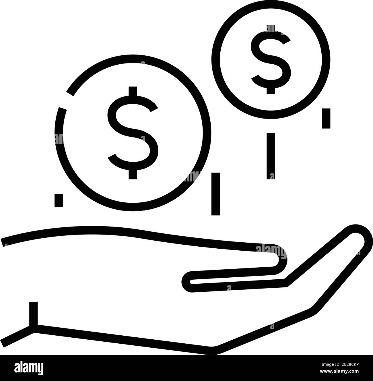 Saving money line icon, concept sign, outline vector illustration ...