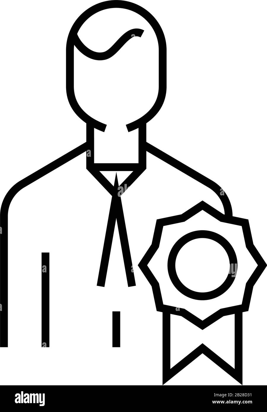 Reward for work line icon, concept sign, outline vector illustration ...