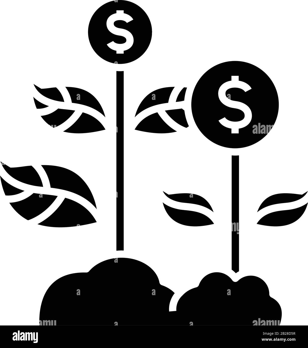 Growing business black icon, concept illustration, vector flat symbol, glyph sign Stock Vector ...