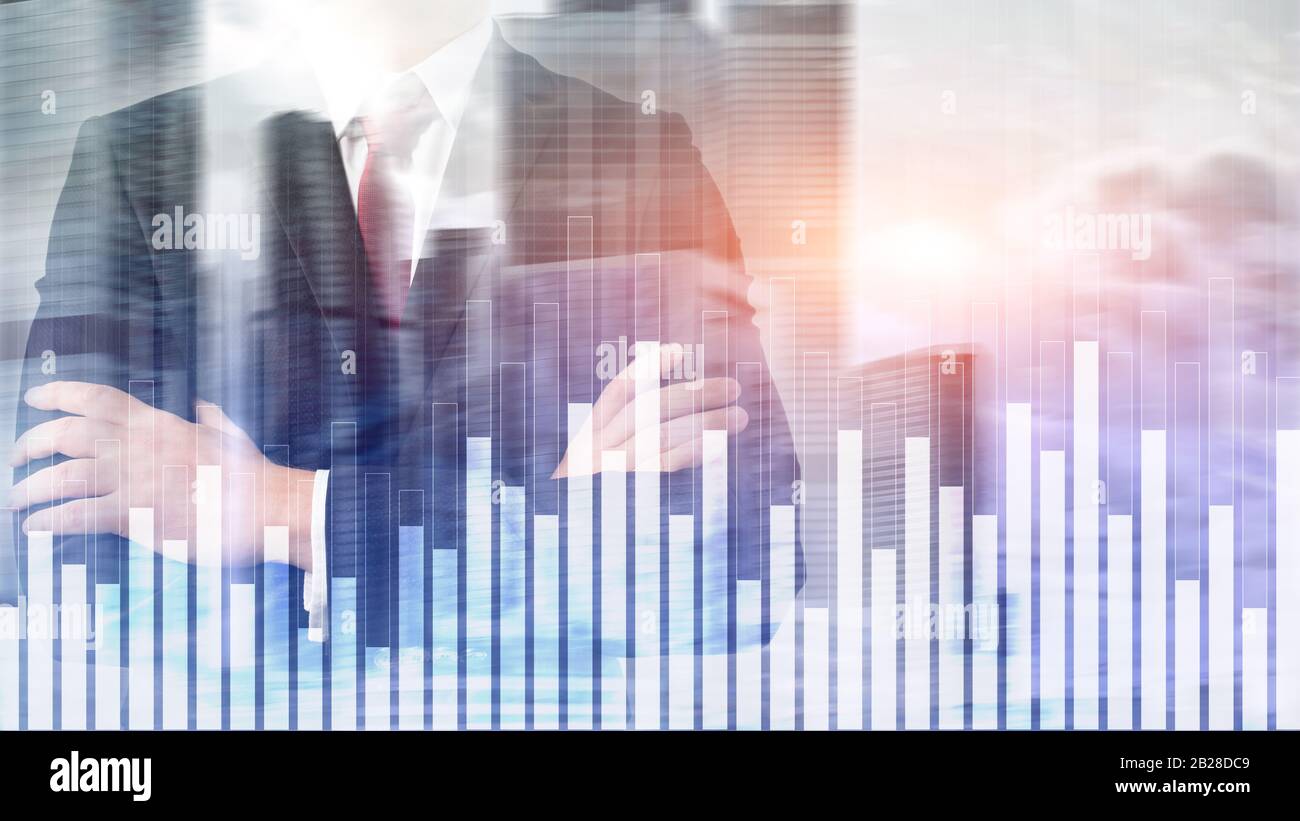 Business and finance graph on blurred background. Trading, investment ...