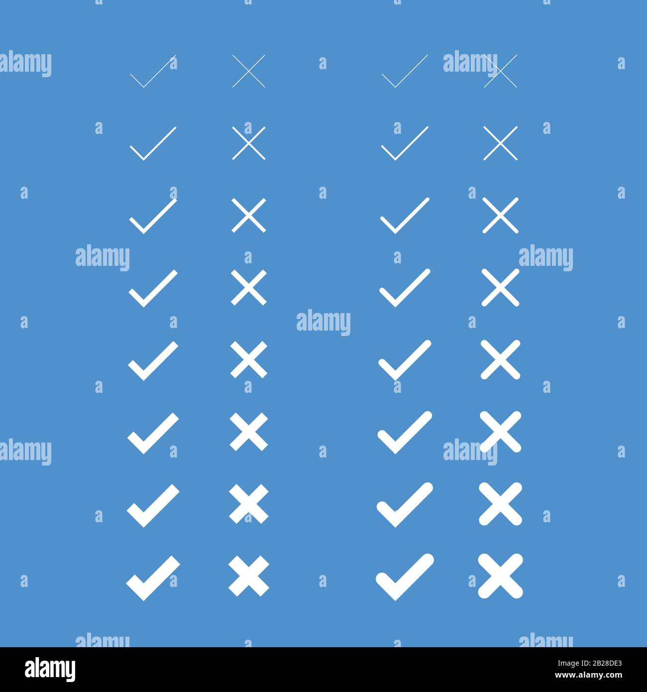 correct incorrect thin line icons, Caution icon, right wrong icon ...