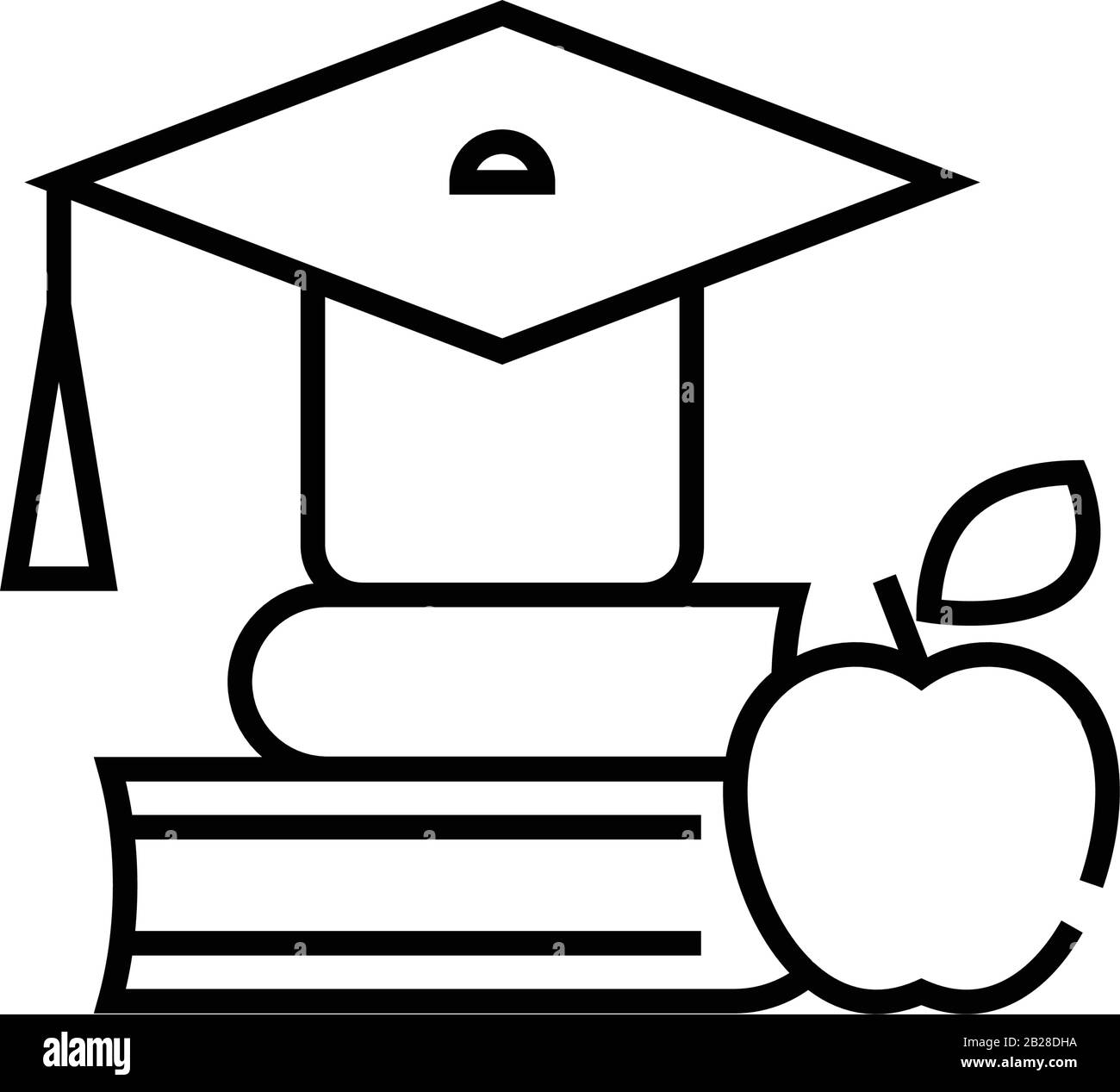 School books line icon, concept sign, outline vector illustration ...