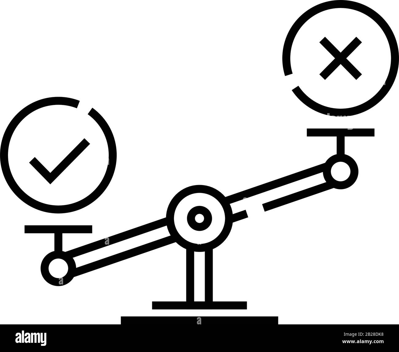 Scales line icon, concept sign, outline vector illustration, linear ...