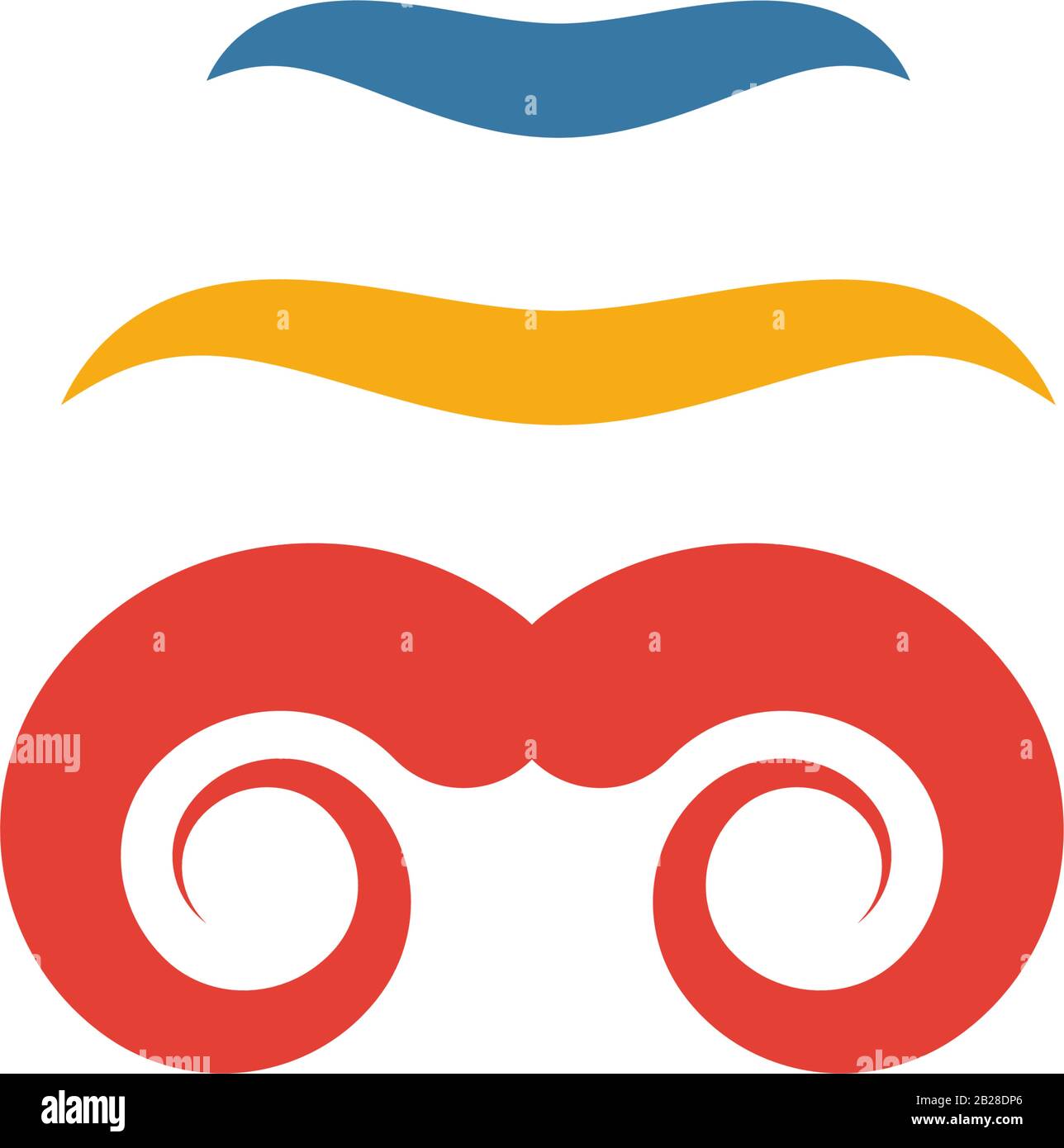 Mustache Swirling Down icon. Flat creative element from barber shop ...