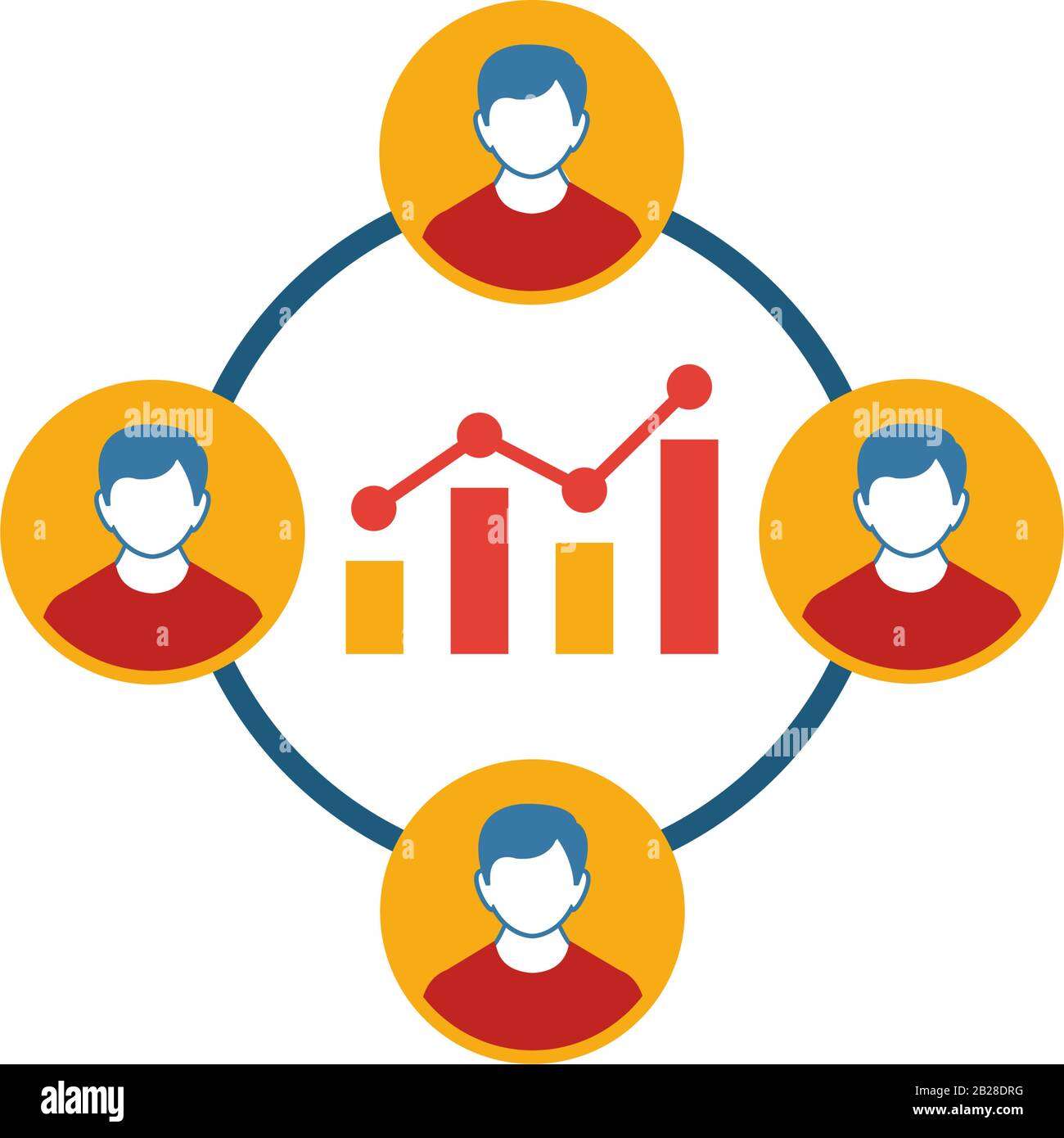 Analytic Group icon. Flat creative element from business management icons collection. Colored ...