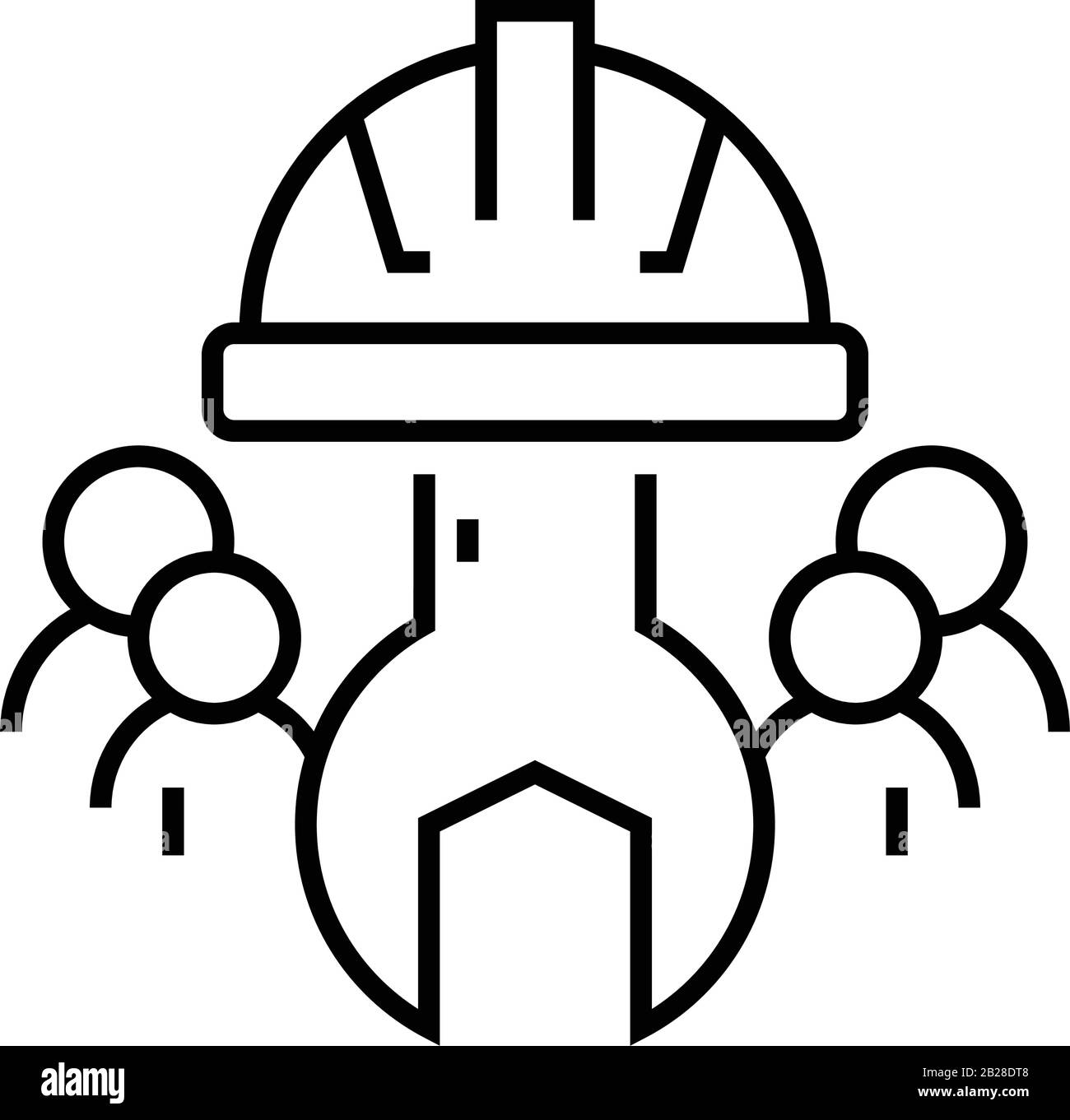 Settings master line icon, concept sign, outline vector illustration ...