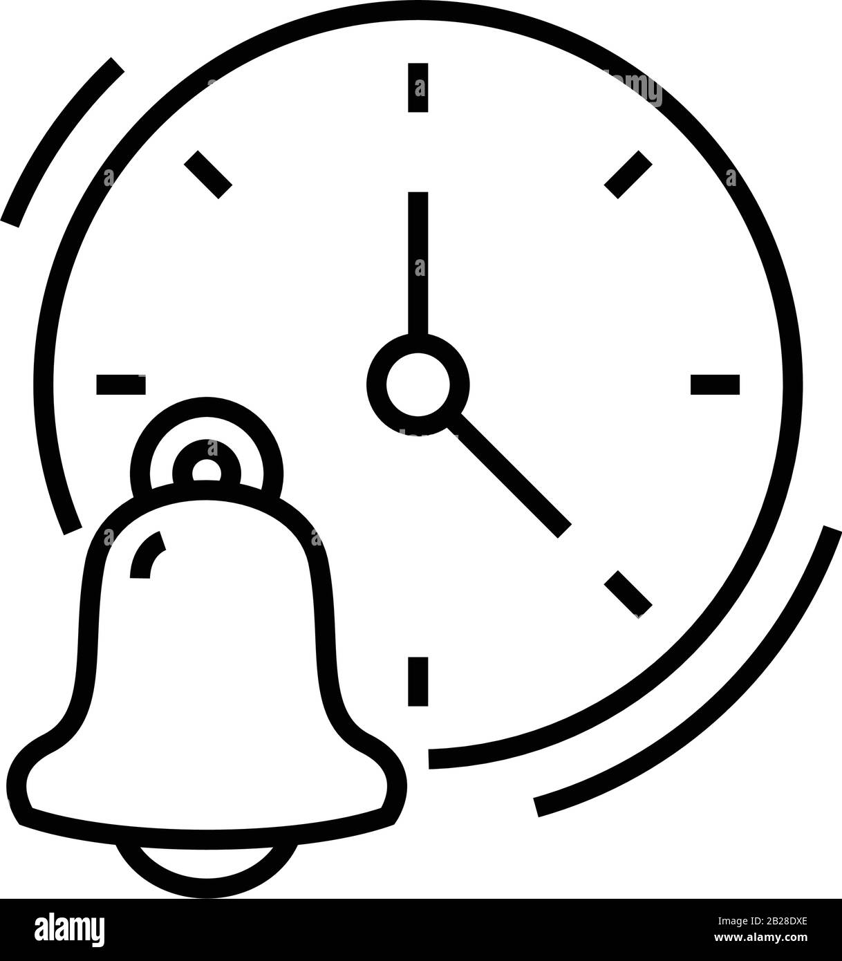 School bell line icon, concept sign, outline vector illustration ...