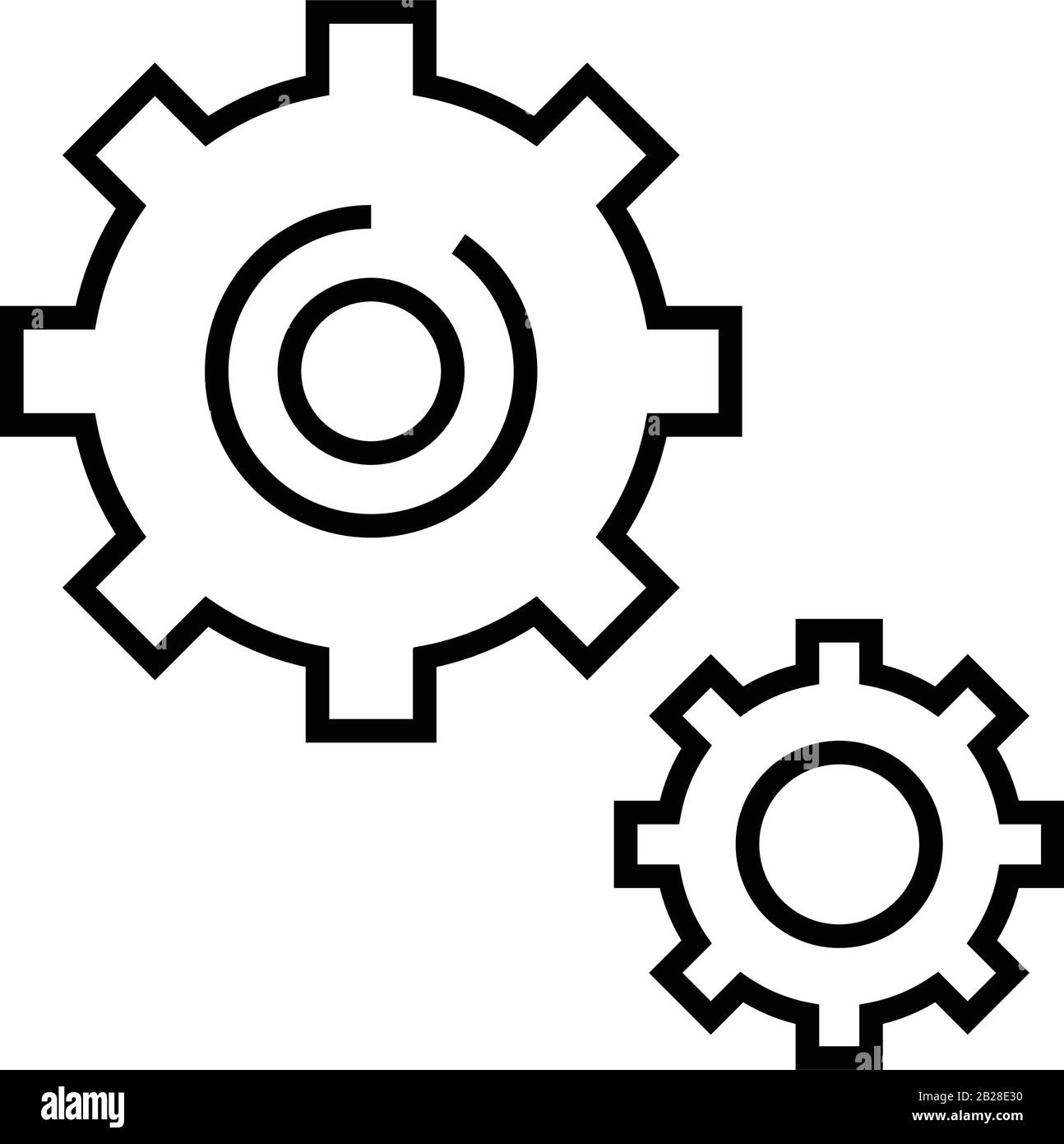Settings group line icon, concept sign, outline vector illustration ...