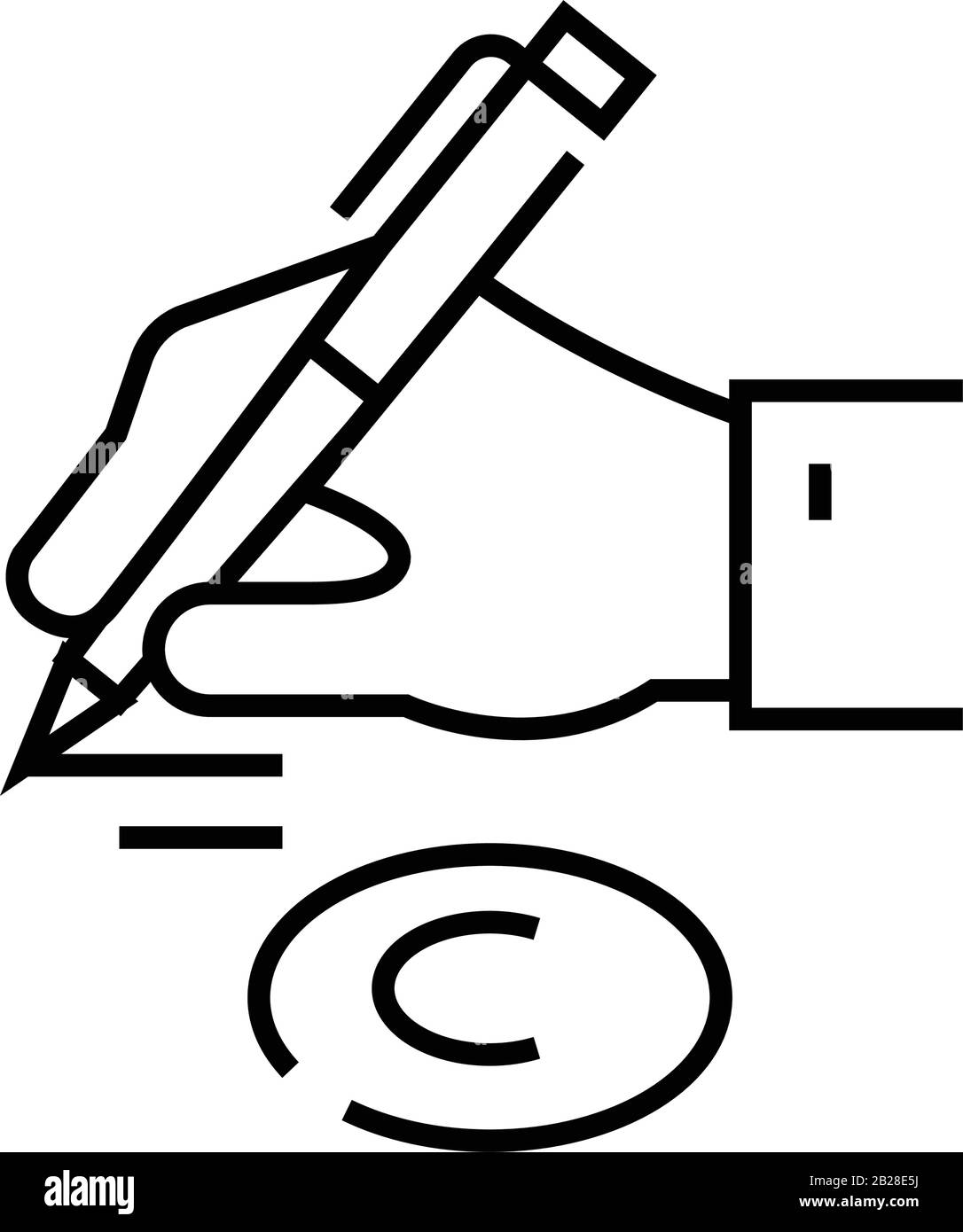 Signature line icon, concept sign, outline vector illustration, linear ...