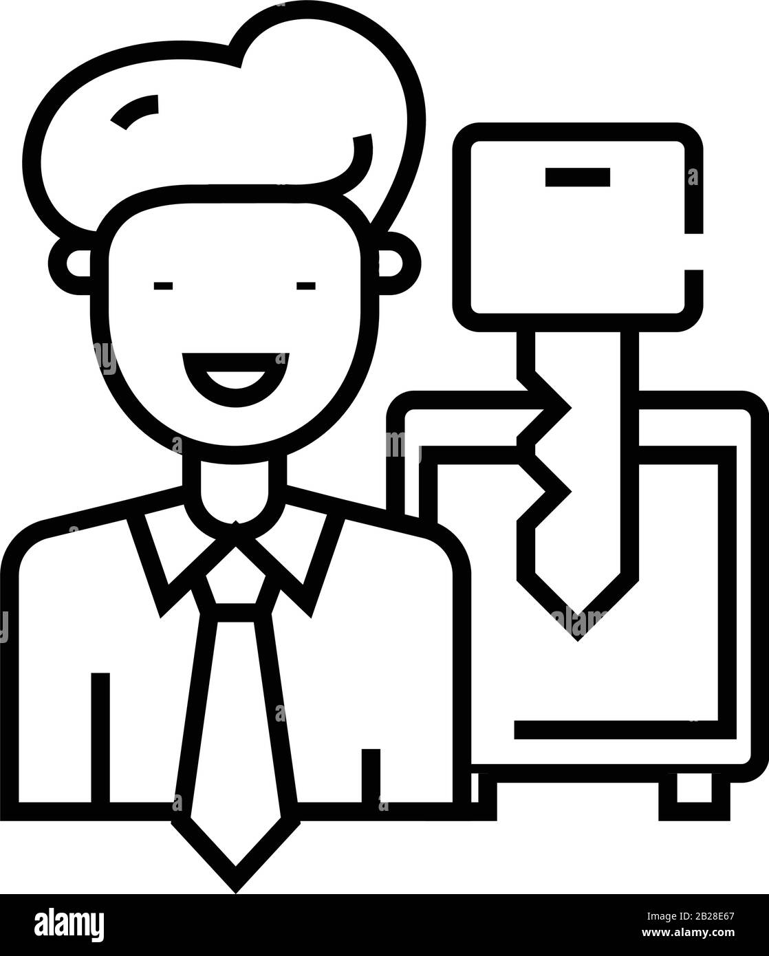 Safe access line icon, concept sign, outline vector illustration ...