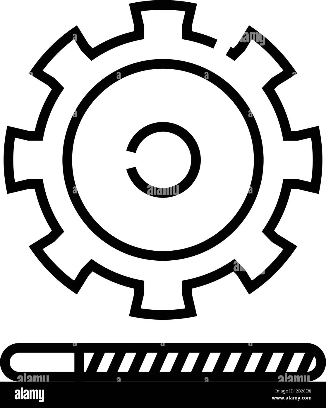 Settings emblem line icon, concept sign, outline vector illustration ...