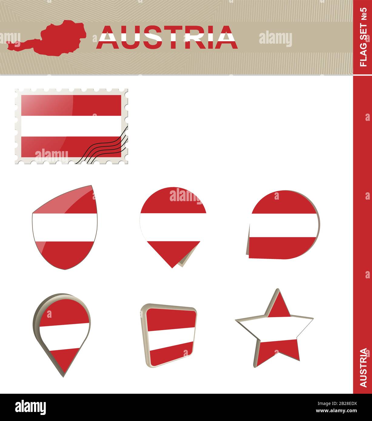 Austria Flag Set, Flag Set #5. Vector Stock Vector Image & Art - Alamy