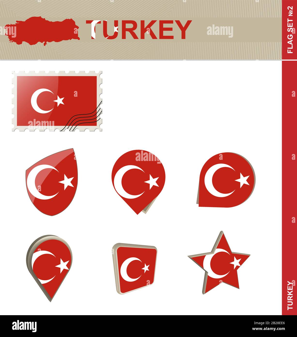 Turkey Flag Set, Flag Set #2. Vector Stock Vector Image & Art - Alamy