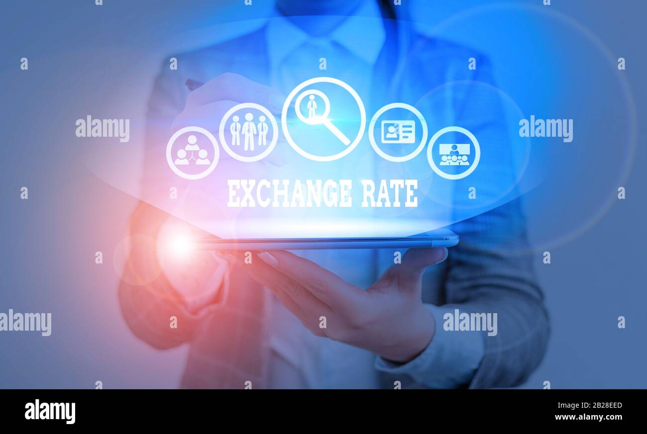 Handwriting text writing Exchange Rate. Conceptual photo value of one ...